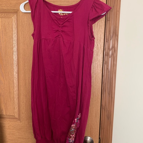 icarly | Dresses | Pink Dress With Flowers Designs On The Side | Poshmark